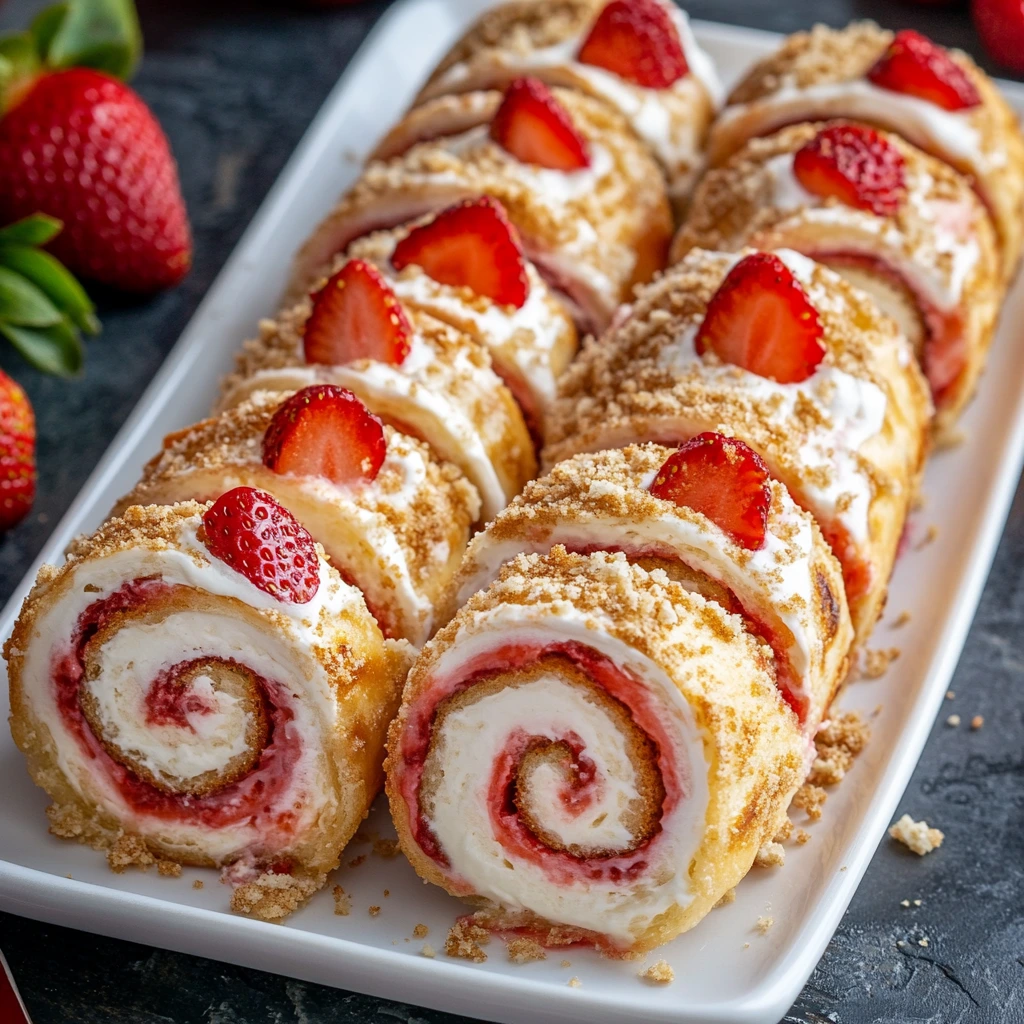 Strawberry Shortcake Cheesecake Rolls